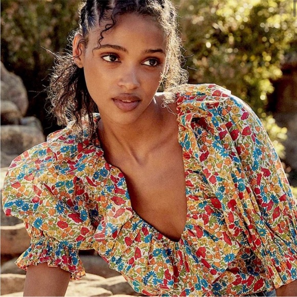 Doen | Tops | Doen Constance Top With Liberty Floral Print Fabric ...